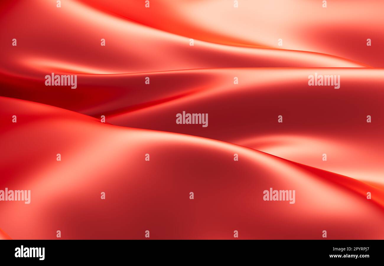 Abstract red fabric silk texture background, 3d rendering. Digital ...