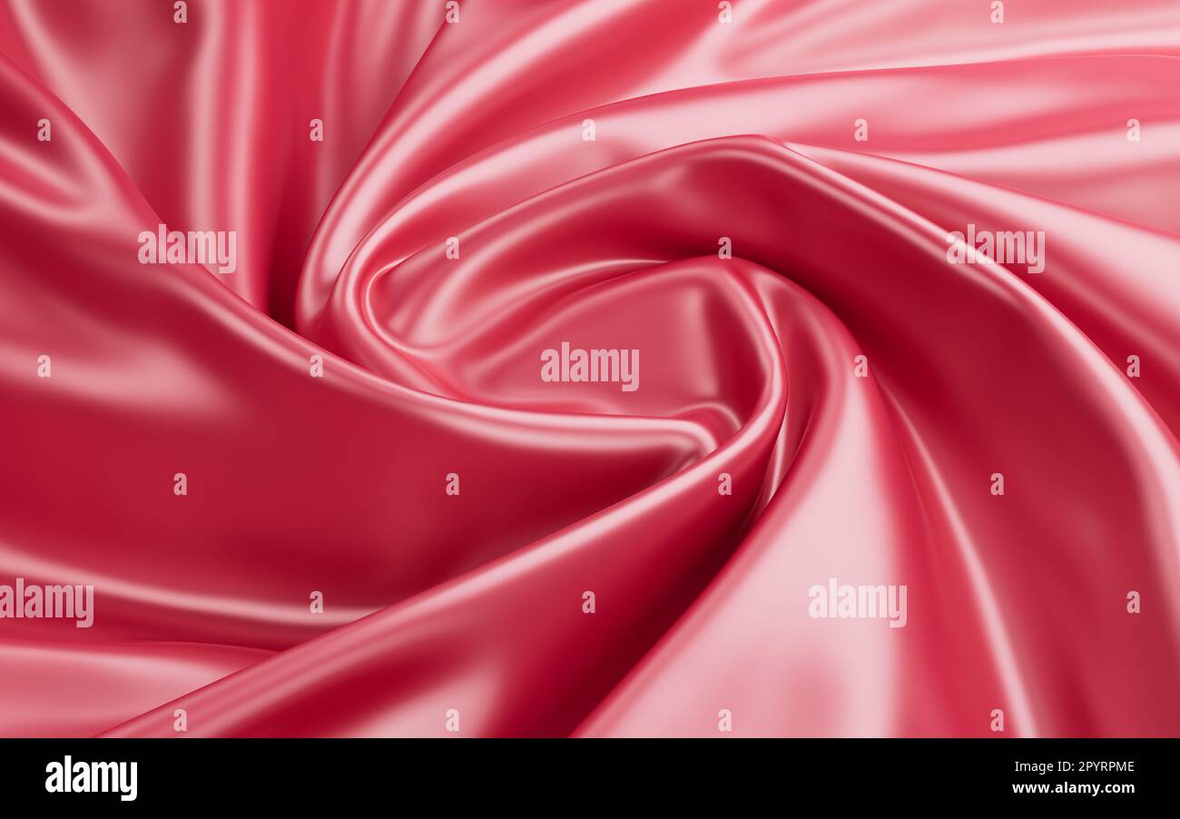 Abstract magenta fabric silk texture background, 3d rendering. Digital ...