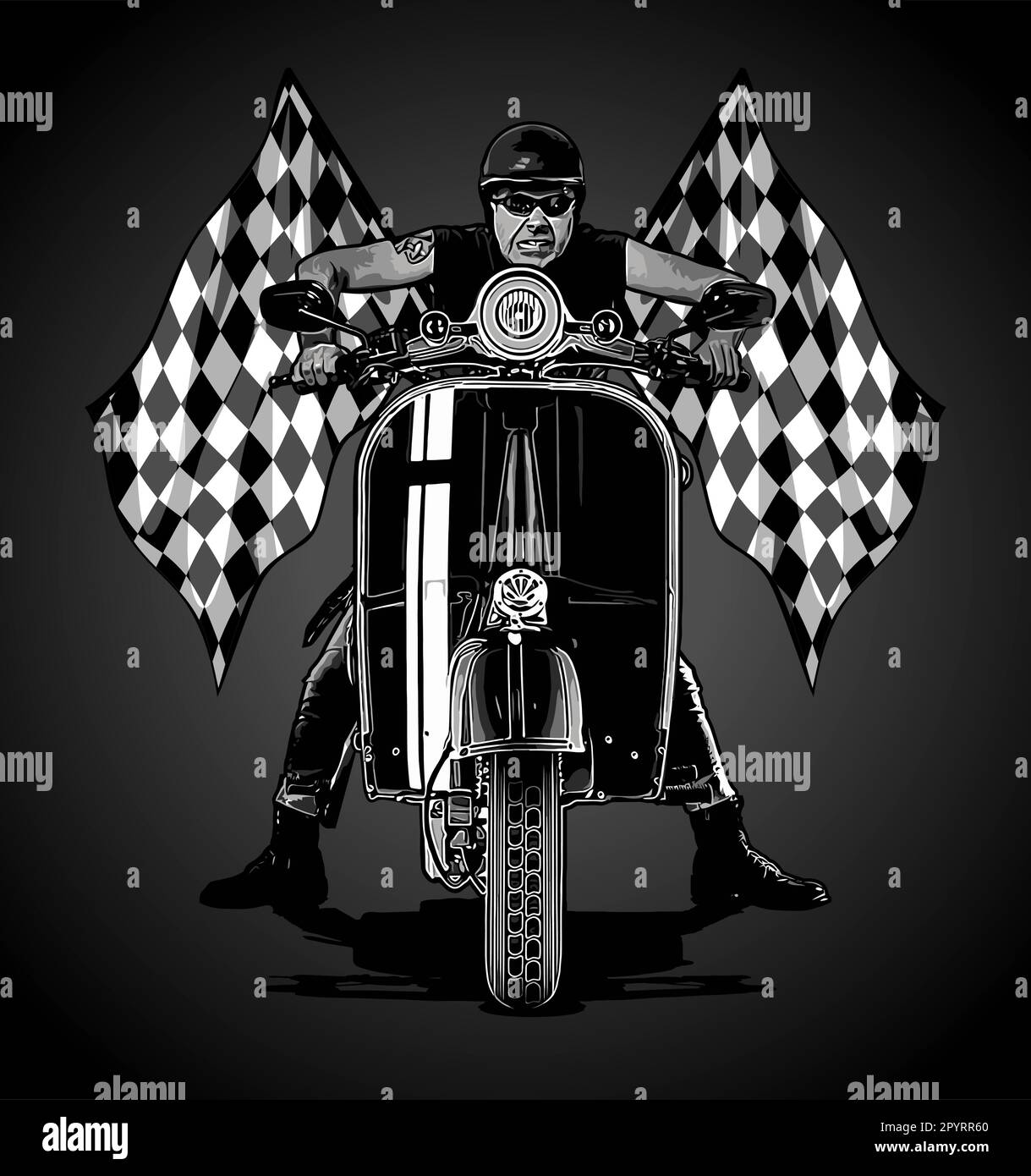 Food delivery man scooter Black and White Stock Photos & Images - Alamy