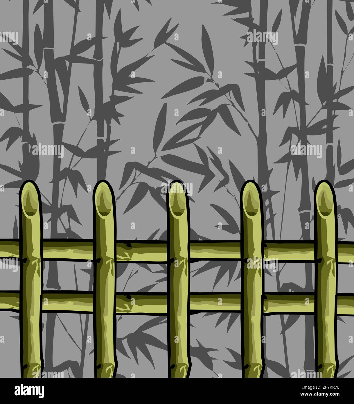 bamboo fence vector template Stock Vector Image & Art - Alamy