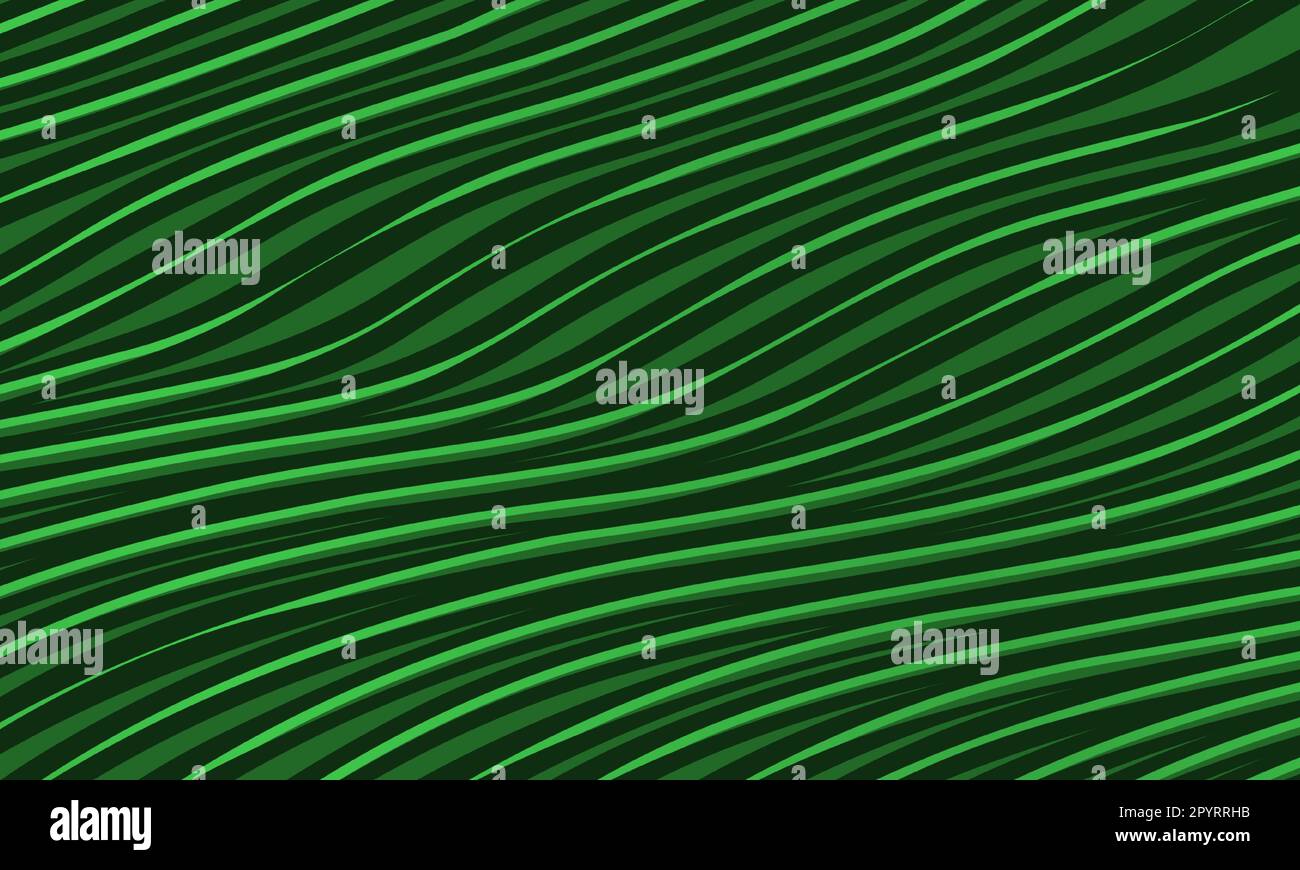 Green line wave pattern abstract background. Green striped wave lines ...