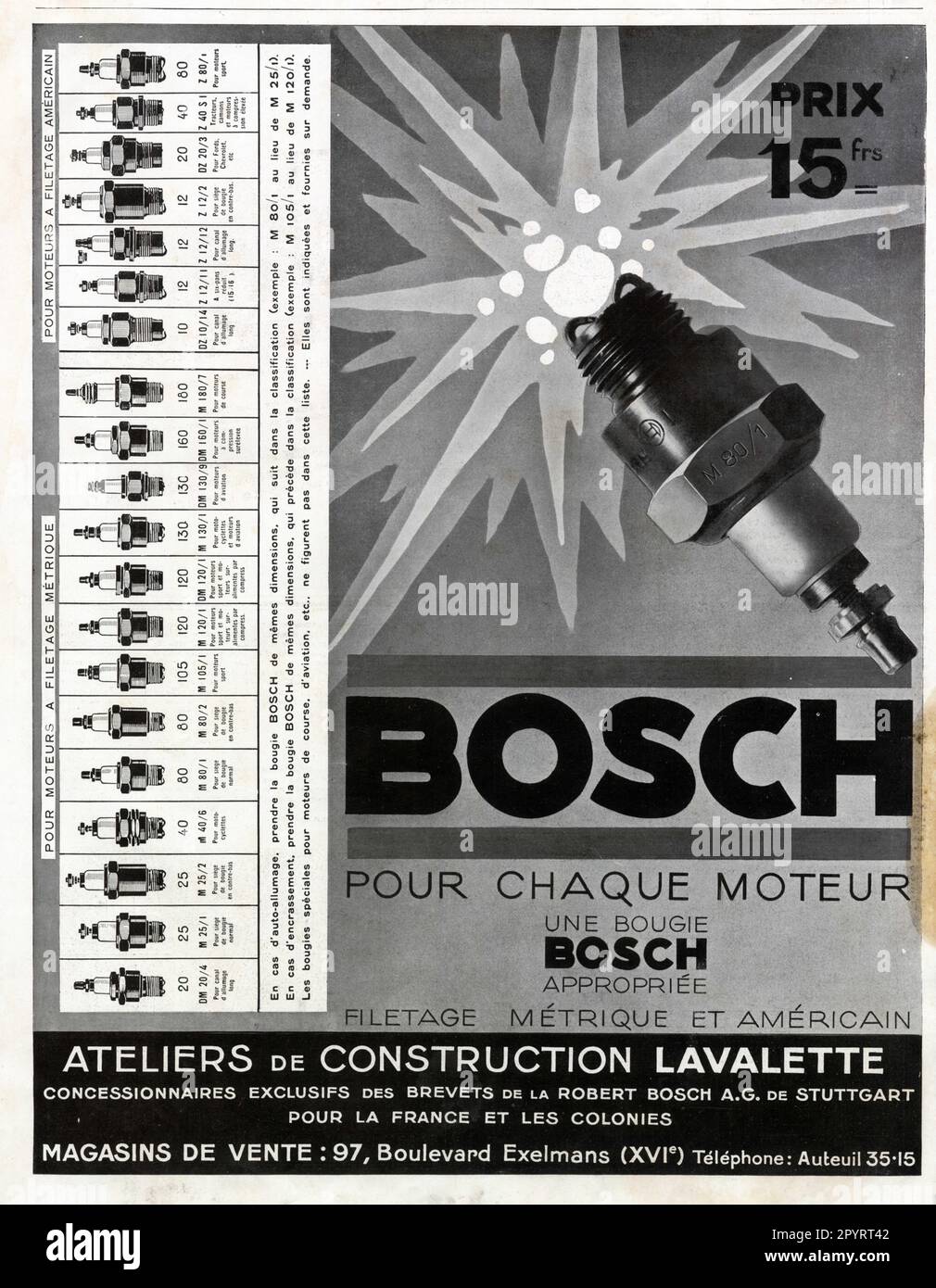 Publicité ancienne BOSCH, 1929 Stock Photo - Alamy