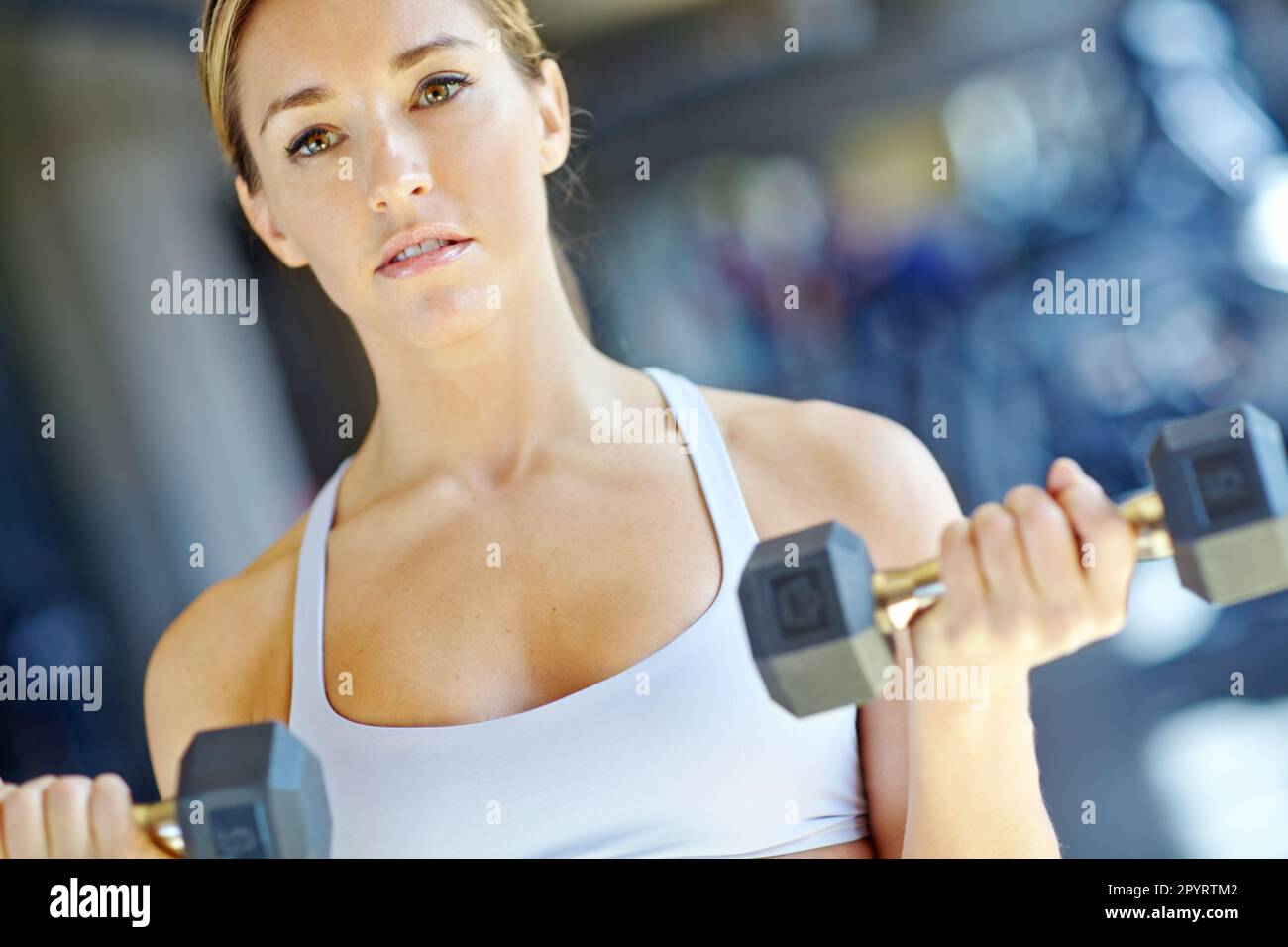 Im making great progress. A beautiful young woman working out at the ...
