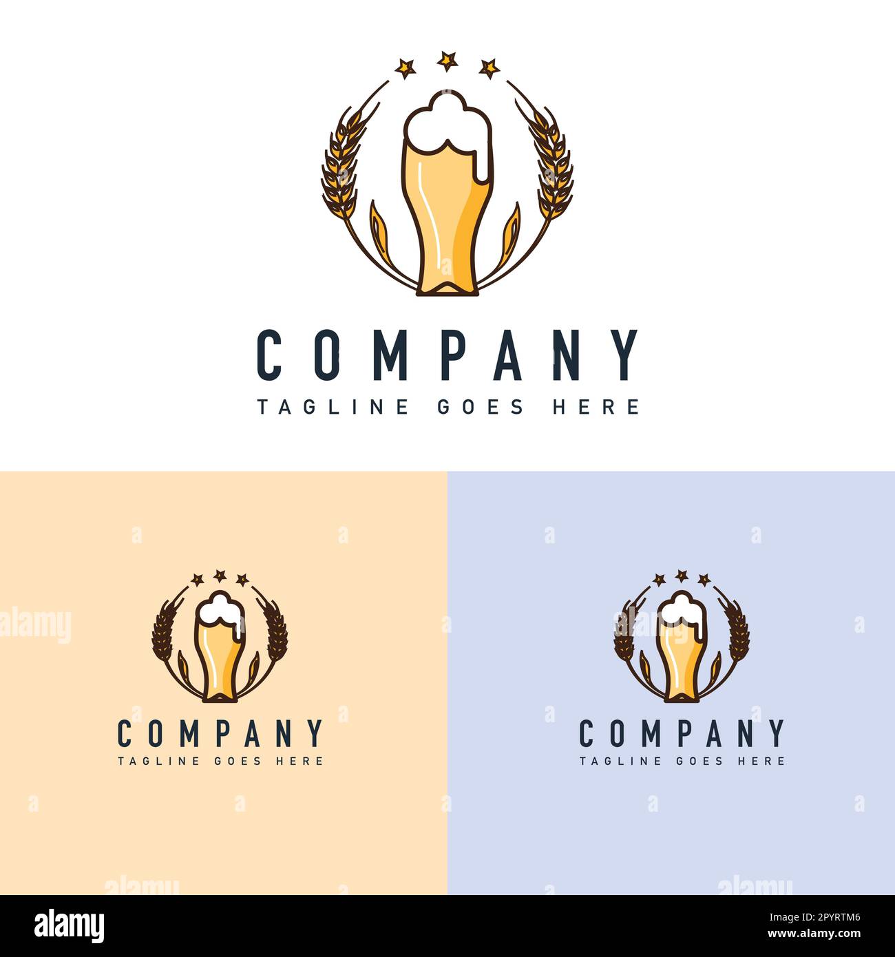 Beer logo template vector icon illustration design. Craft beer logo ...