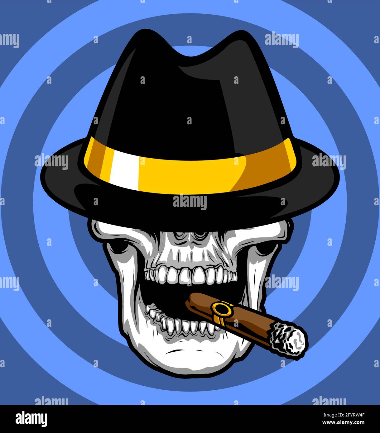 Skull cigar skeleton head Stock Vector Images - Alamy