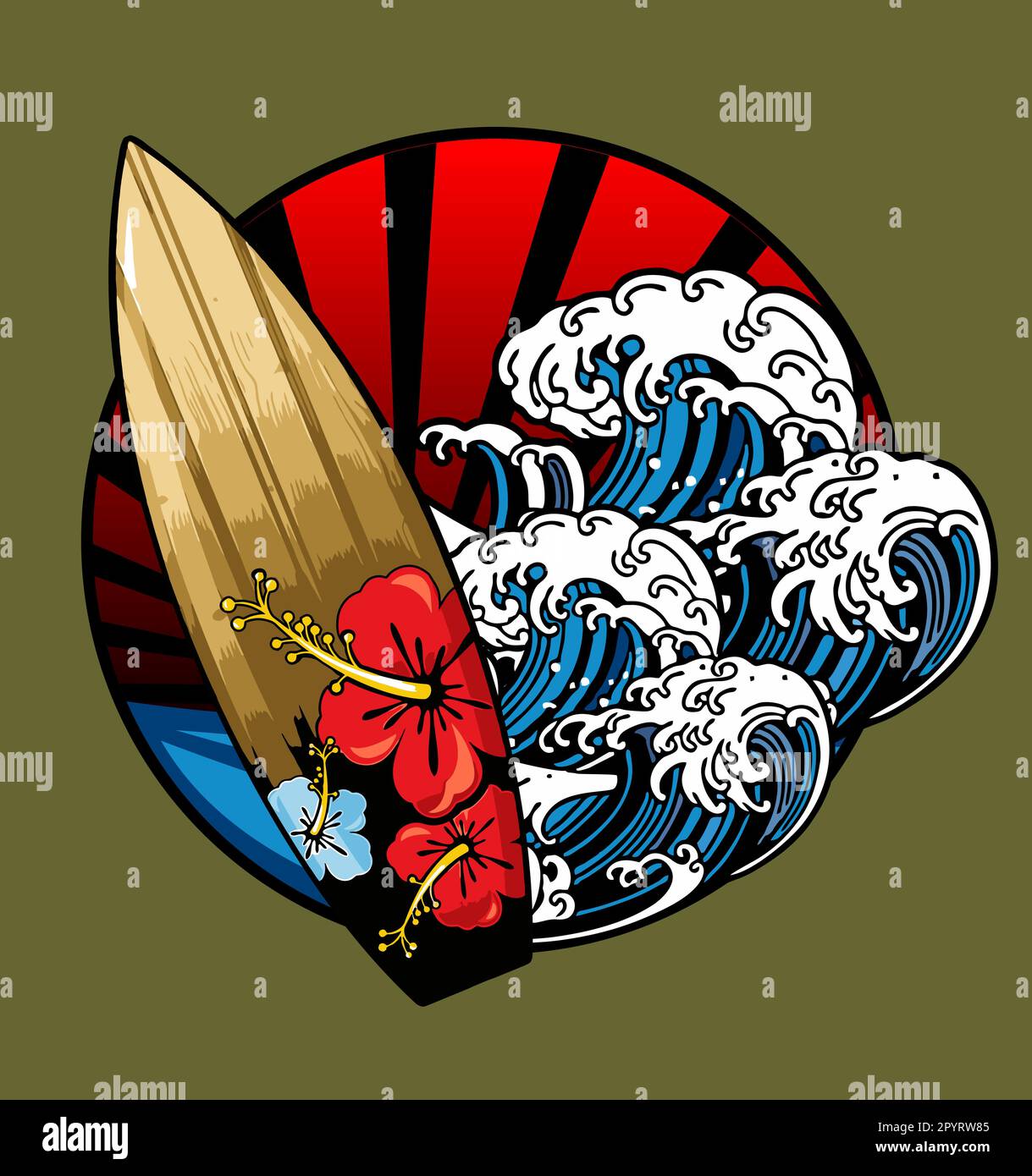 Surf equipment vector hi-res stock photography and images - Alamy
