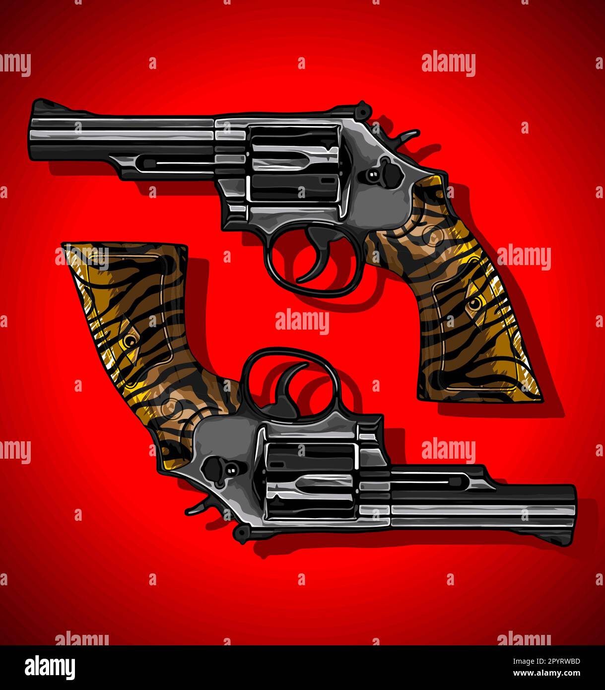 Twin guns Stock Vector Images - Alamy