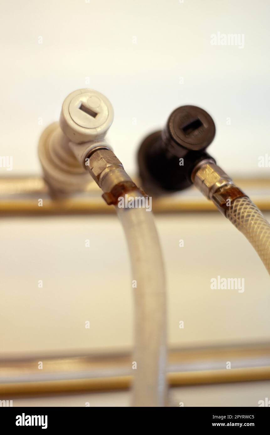 Equipment, pipe and closeup in a brewery or distillery for the ...