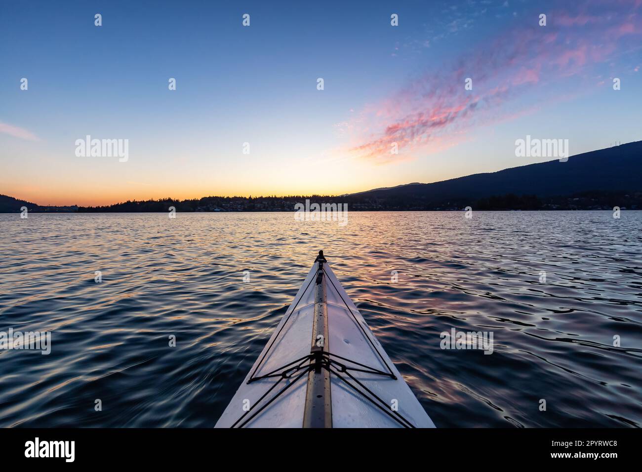 Kayaking in Indian Arm near Belcarra, Vancouver, BC, Canada Stock Photo ...