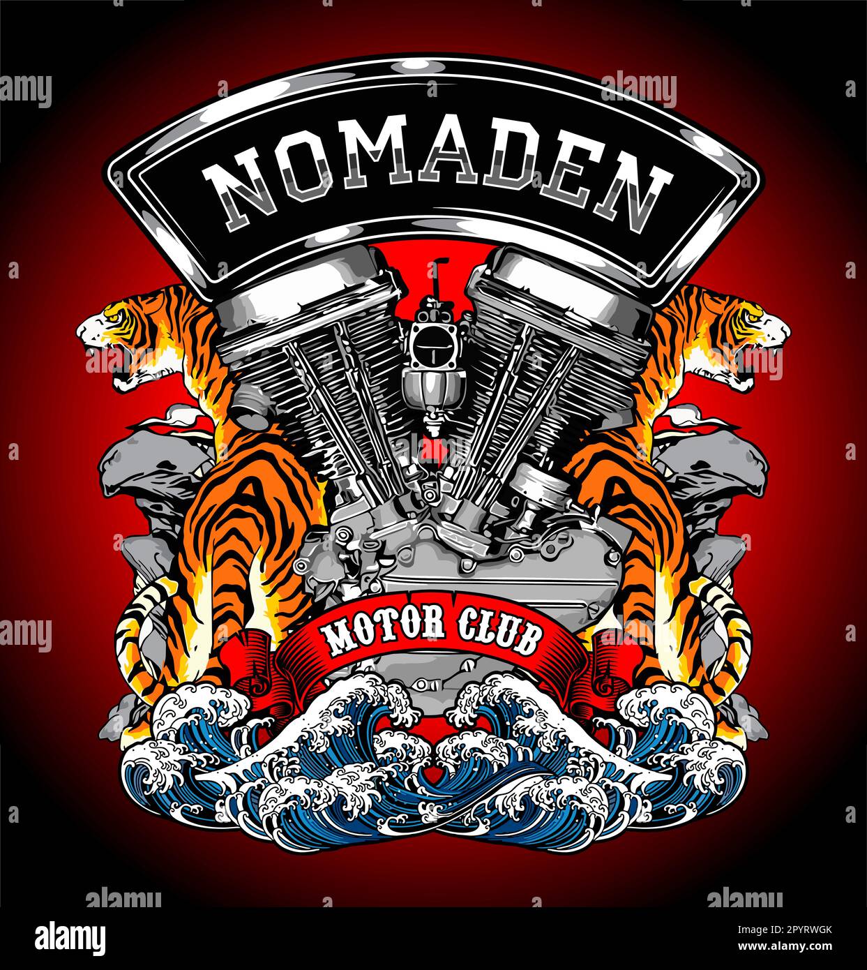 V twin motorcycle Stock Vector Images - Alamy