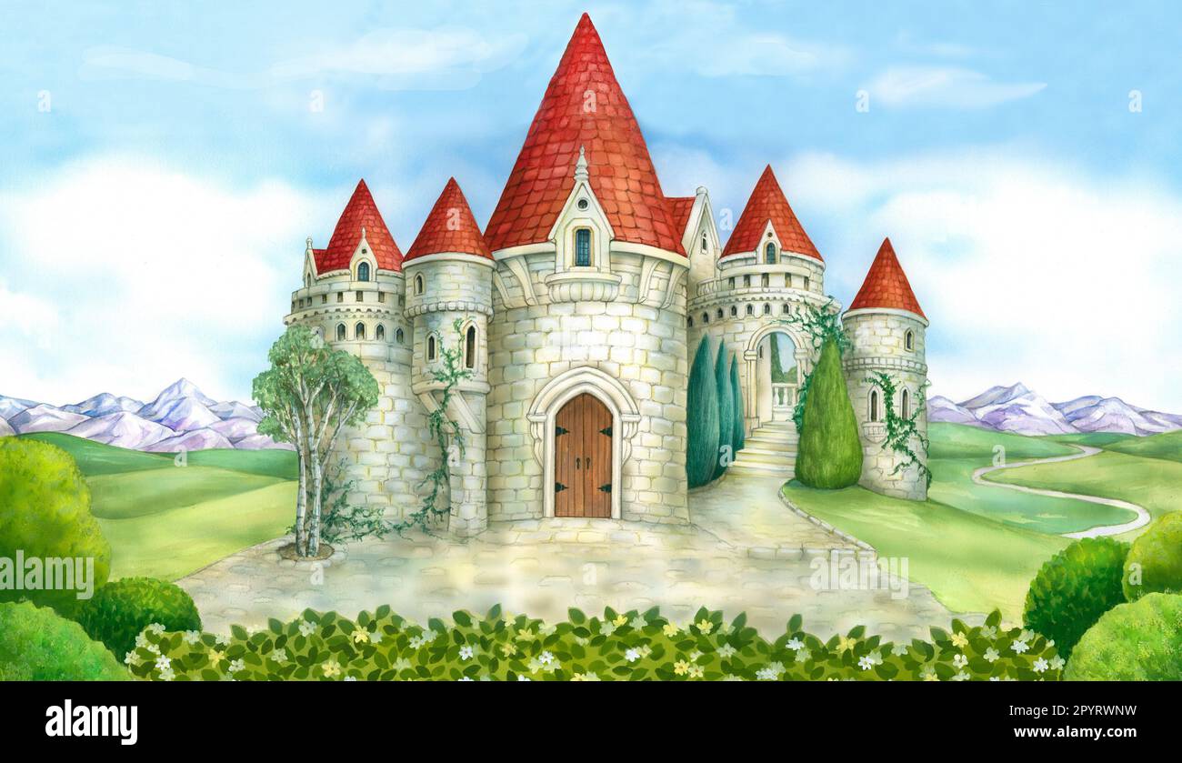 Children's stories-Castle in countryside Stock Photo - Alamy