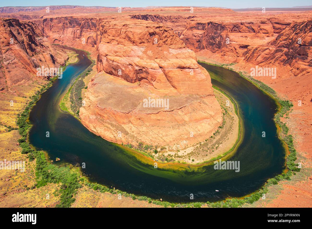 Horse shoe bend, Colorado river. Horseshoe Bend Trail Arizona. Canyon ...