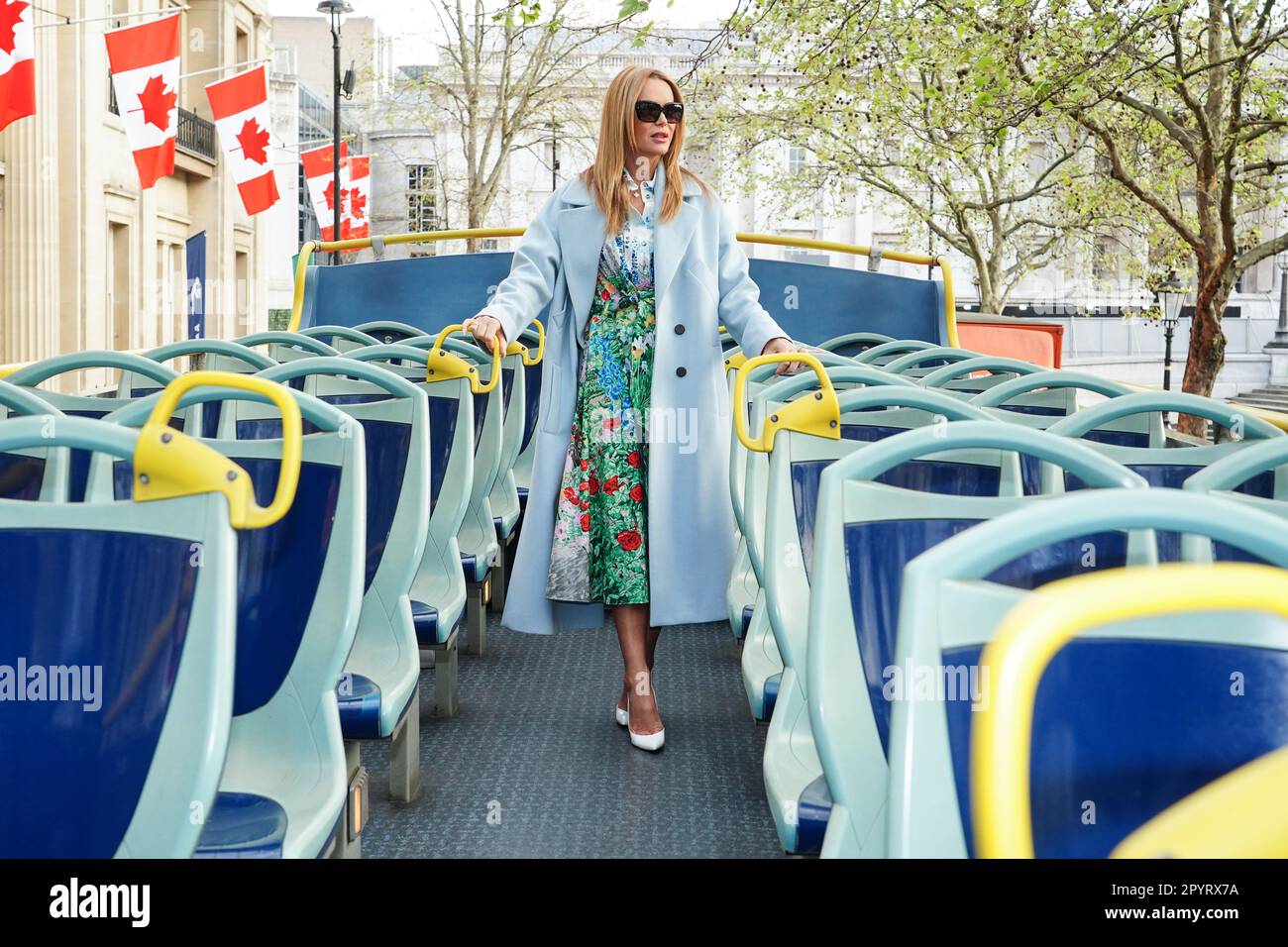 Amanda Holden arrives near to the Heart studios at Leicester Square, in ...