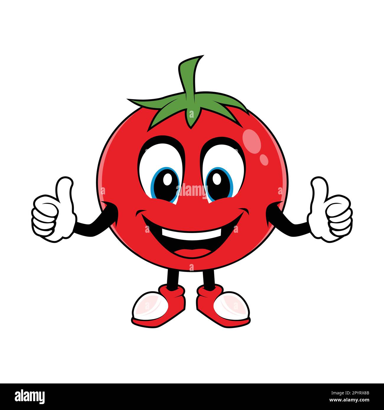 Smiling Tomato Fruit Cartoon Mascot Giving Thumbs Up. Vector ...