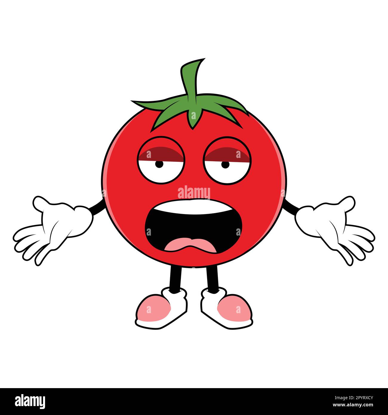 Tomato Fruit Cartoon Mascot with confused gesture Stock Vector Image ...