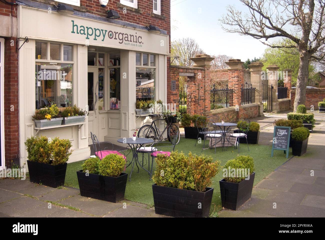 Health store and cafe on Boldon Lane, Cleadon, South Tyneside Stock ...