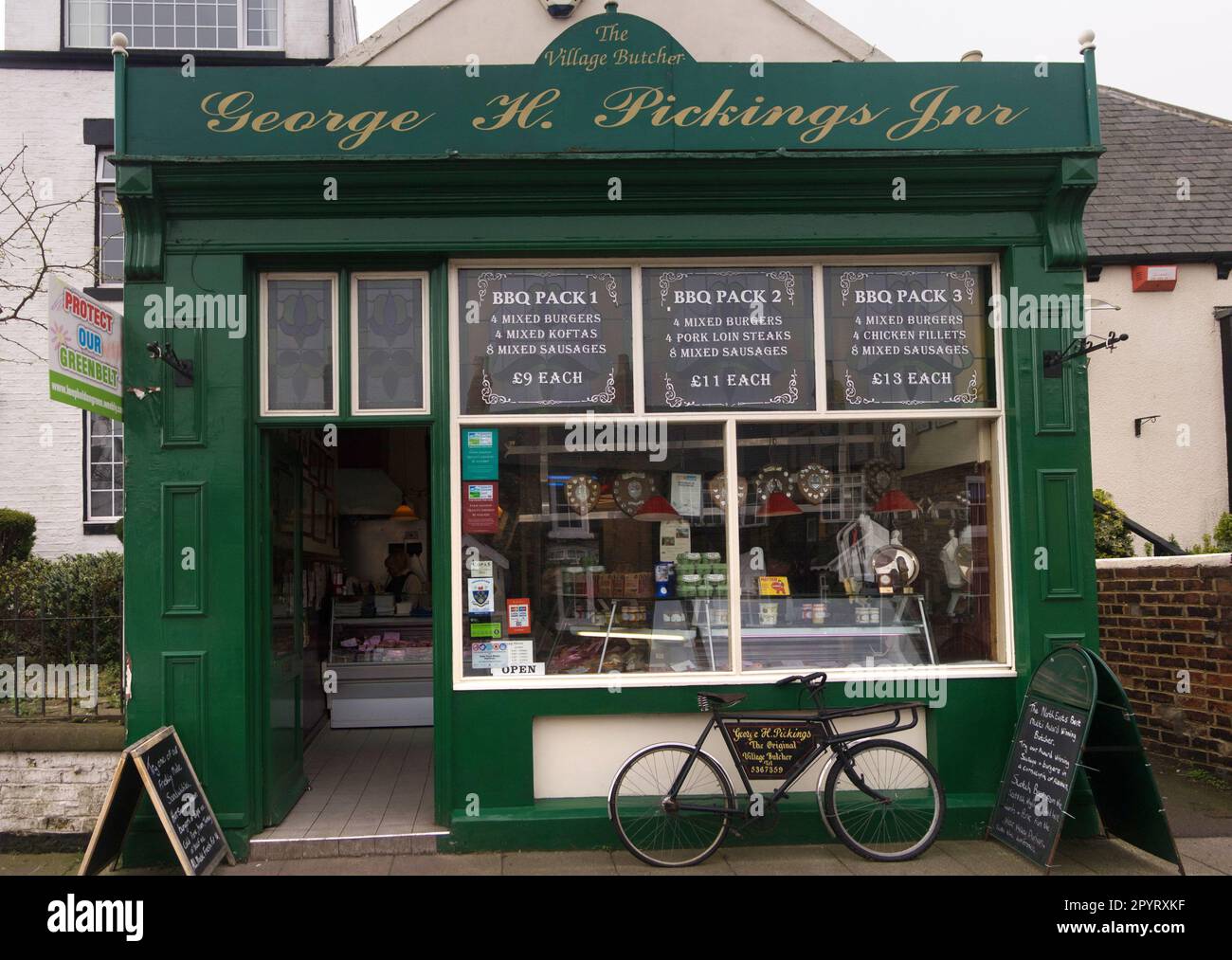 Butchers shop on Front Street, East Boldon, South Tyneside Stock Photo ...