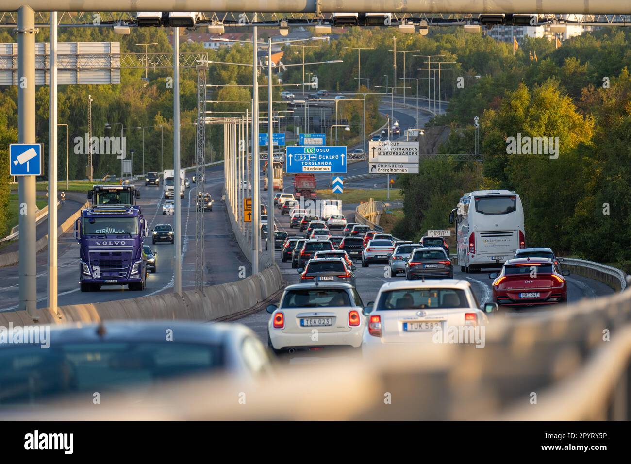 Gothenburg, Sweden - september 14 2022: Workers commuting to the Volvo ...
