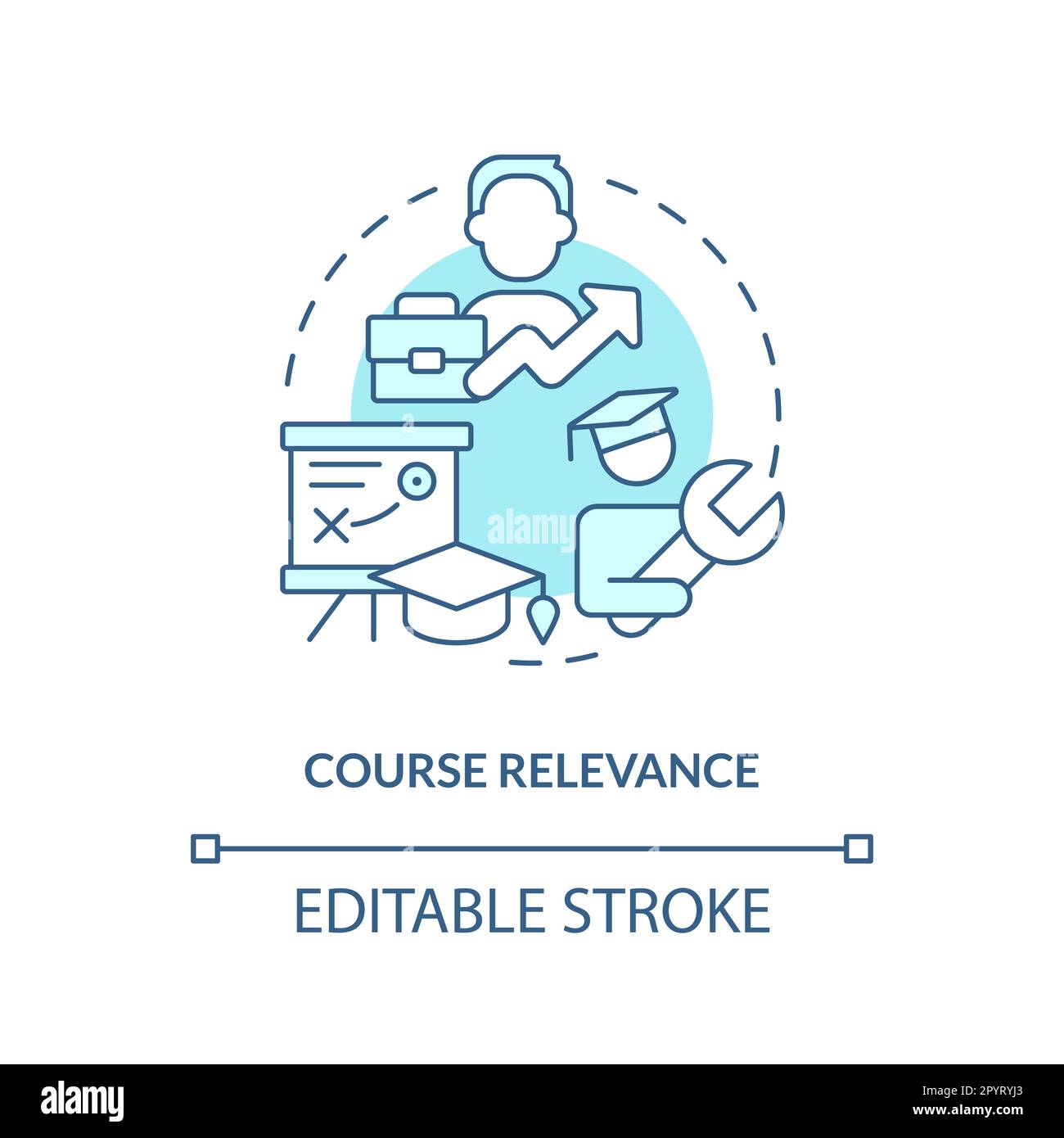 Course relevance turquoise concept icon Stock Vector Image & Art - Alamy