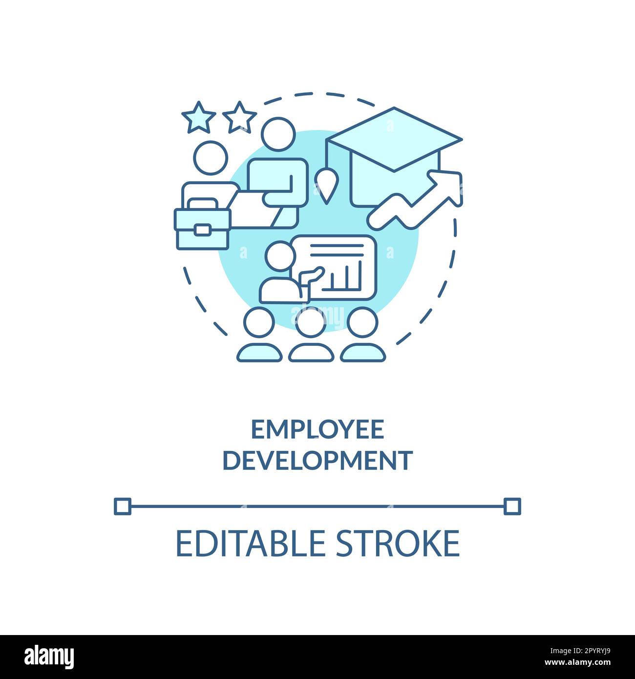 Employee development turquoise concept icon Stock Vector Image & Art - Alamy