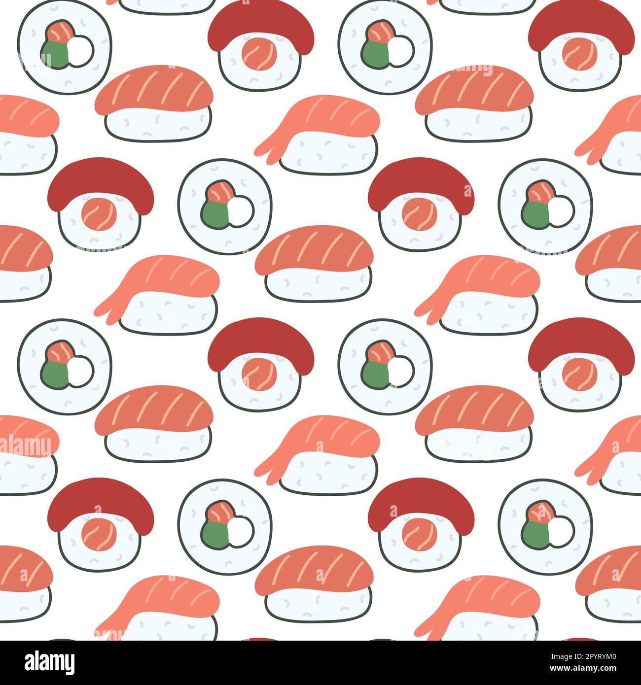 Japanese food sushi seamless Cut Out Stock Images & Pictures - Alamy