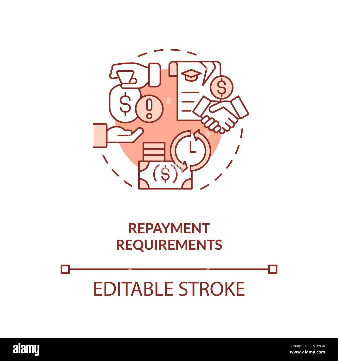 Repayment requirements red concept icon Stock Vector Image & Art - Alamy