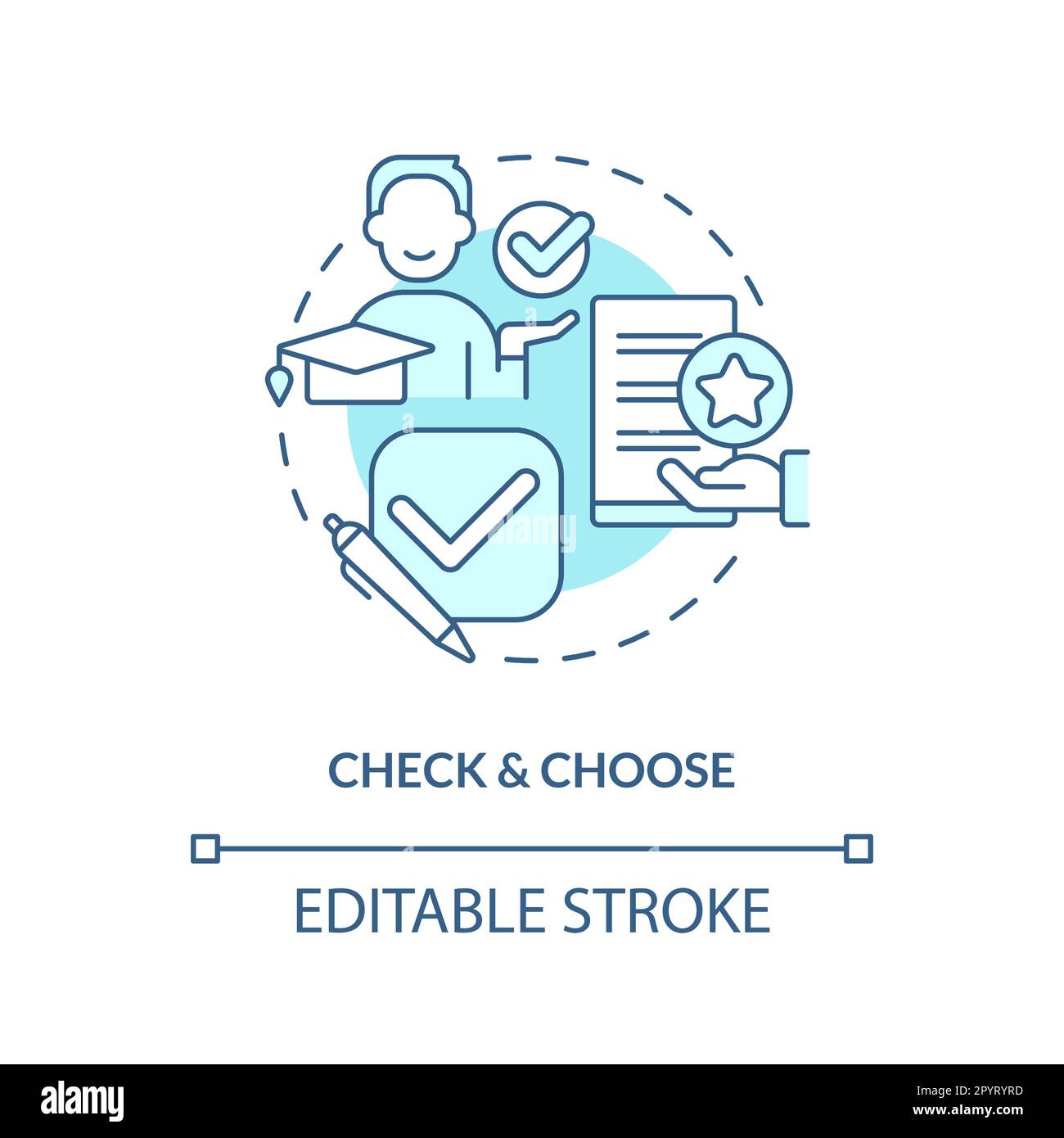 Check and choose turquoise concept icon Stock Vector Image & Art - Alamy