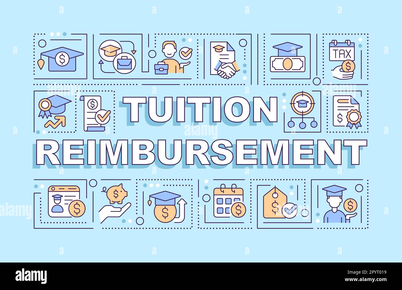 Tuition reimbursement word concepts blue banner Stock Vector Image ...