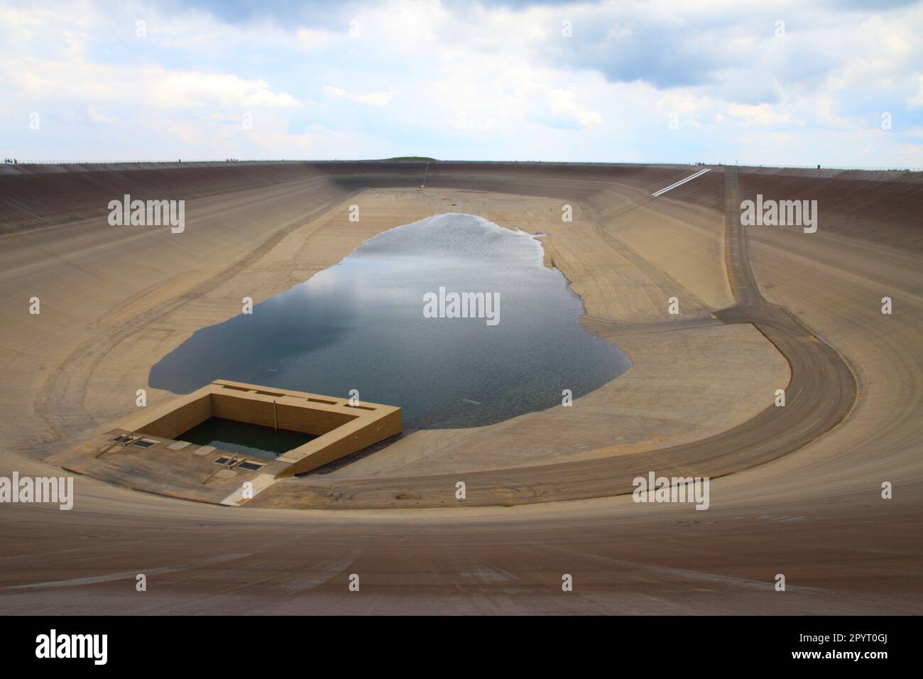 Photo of the empty water reservoire Dlouhe Strane in the jeseniky ...