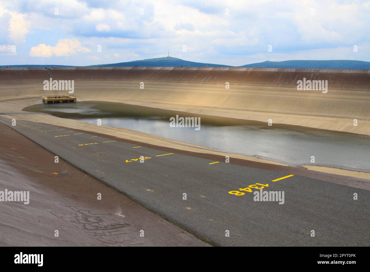 Photo of the empty water reservoire Dlouhe Strane in the jeseniky ...