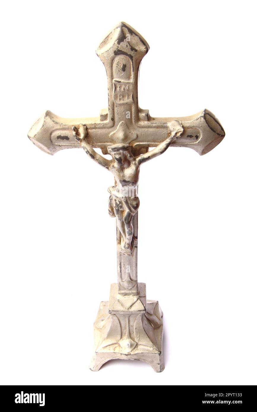 metal crucifix isolated on the white background Stock Photo - Alamy