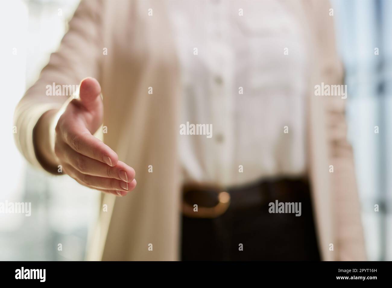 Welcome hand gesture white hi-res stock photography and images - Alamy
