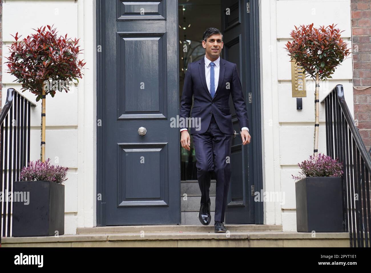 Prime Minister Rishi Sunak leaves the Conservative Party headquarters ...