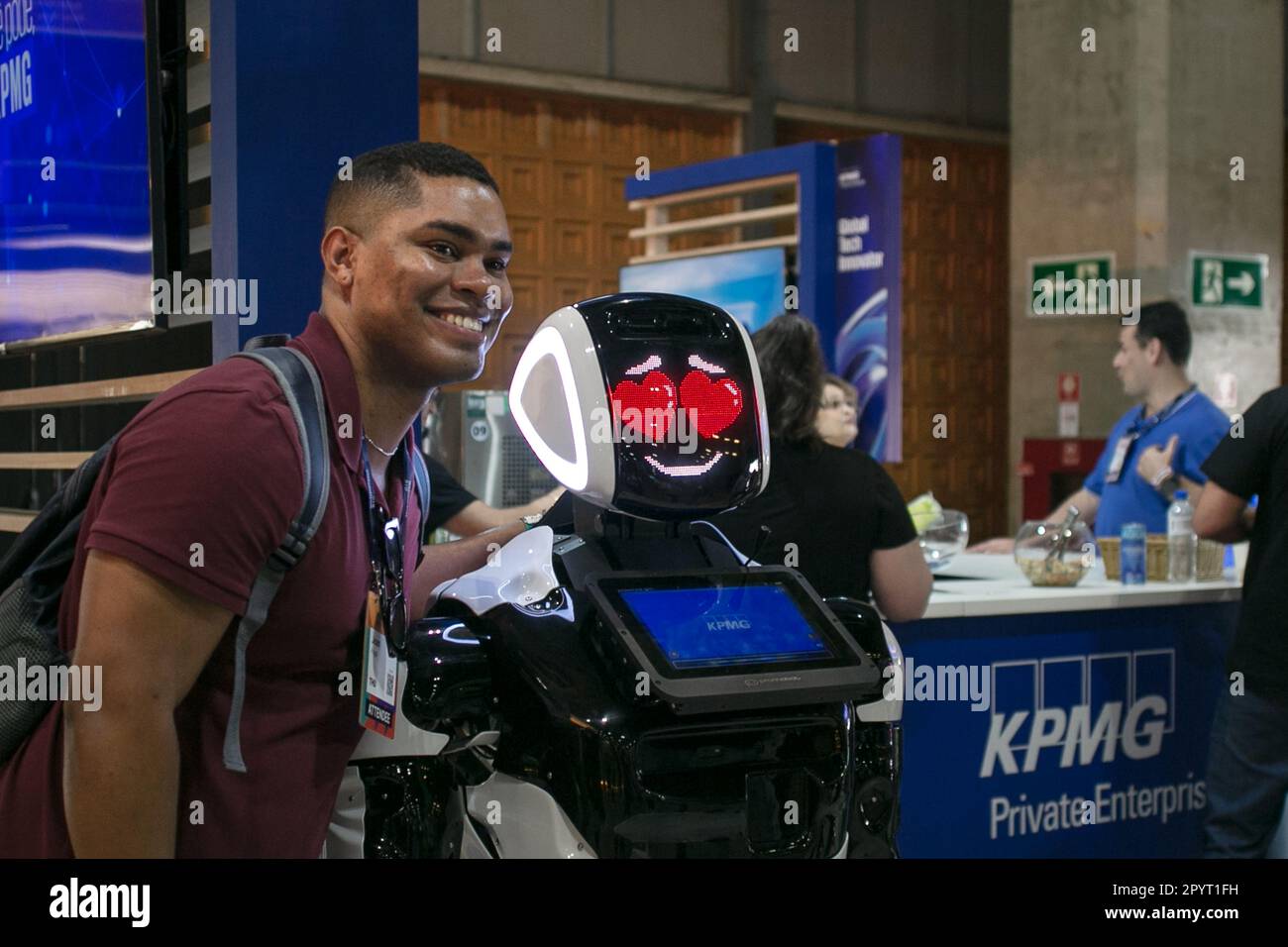 Rio De Janeiro, Brazil. 4th May, 2023. A participant poses for a photo ...