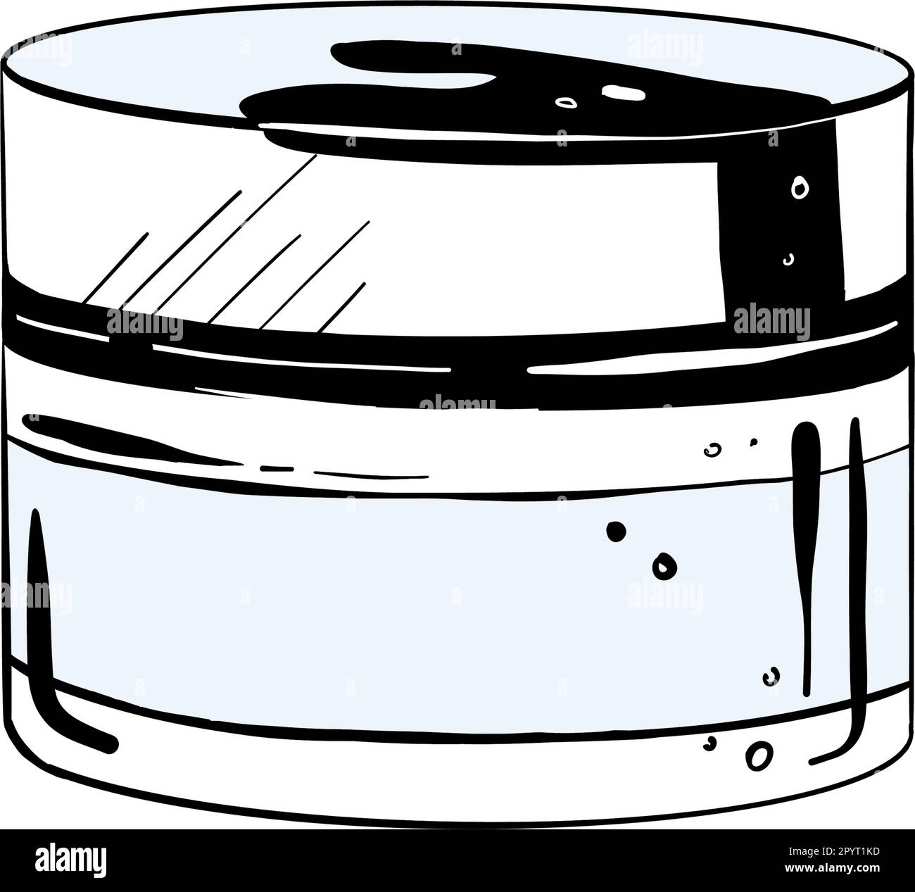 Vector illustration of jar of face cream on white background. Black ...