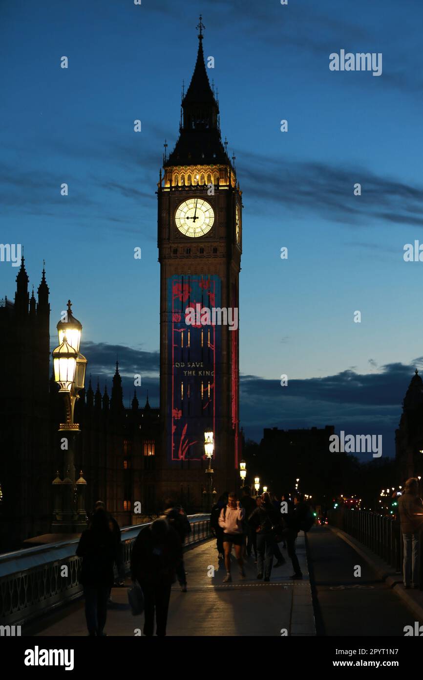 London, UK. 04 May 2023. London’s iconic Elizabeth Tower, commonly ...