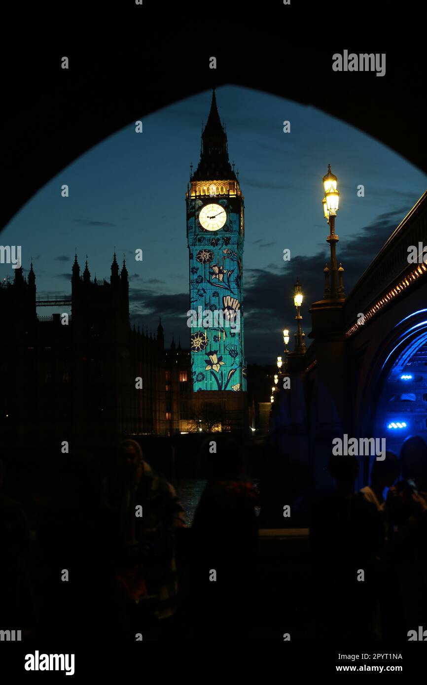 London, UK. 04 May 2023. London’s iconic Elizabeth Tower, commonly ...