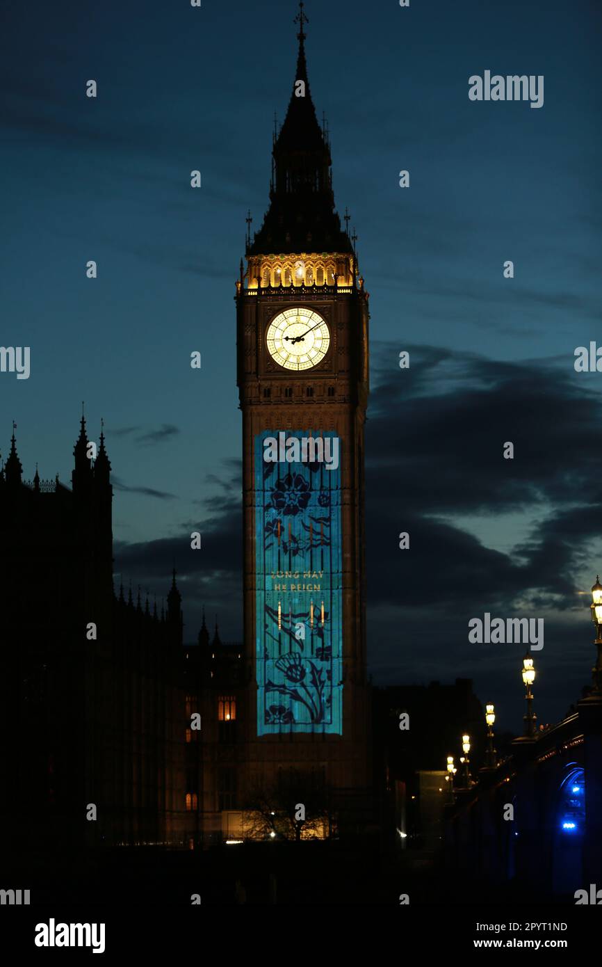 London, UK. 04 May 2023. London’s iconic Elizabeth Tower, commonly ...