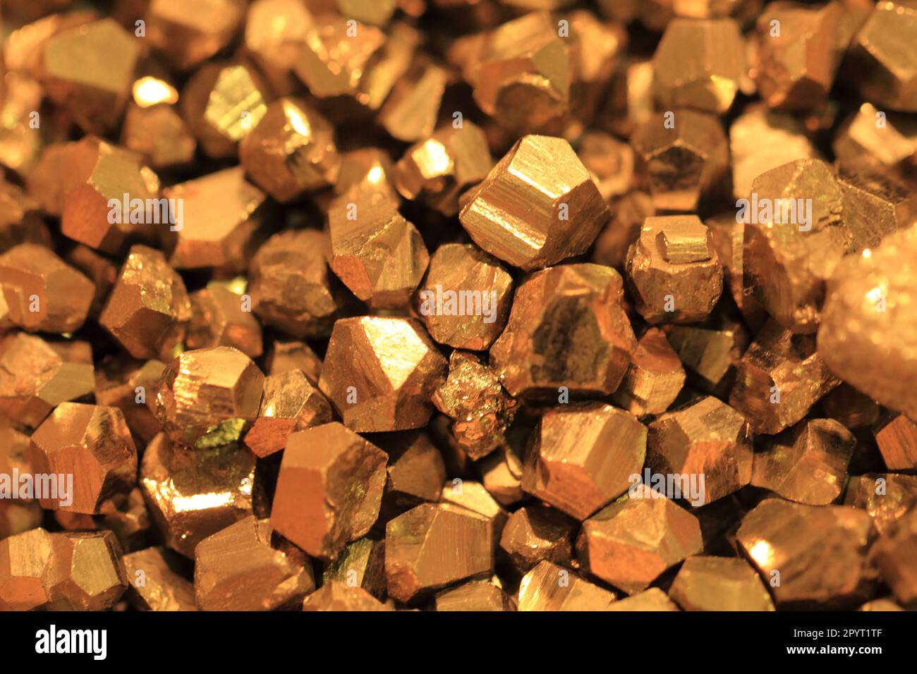 pyrite mineral collection as very nice golden texture Stock Photo - Alamy