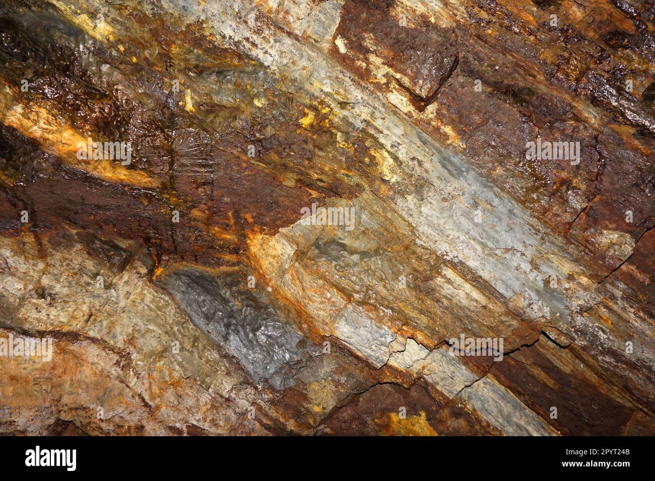 old graphite mine texture in the Cesky Krumlov Stock Photo - Alamy
