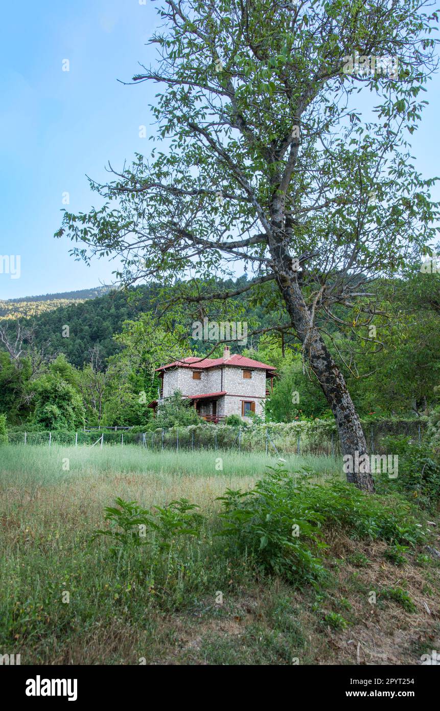 house in Zarouhla village. Acahia, Greece. Greek landscapes Stock Photo ...