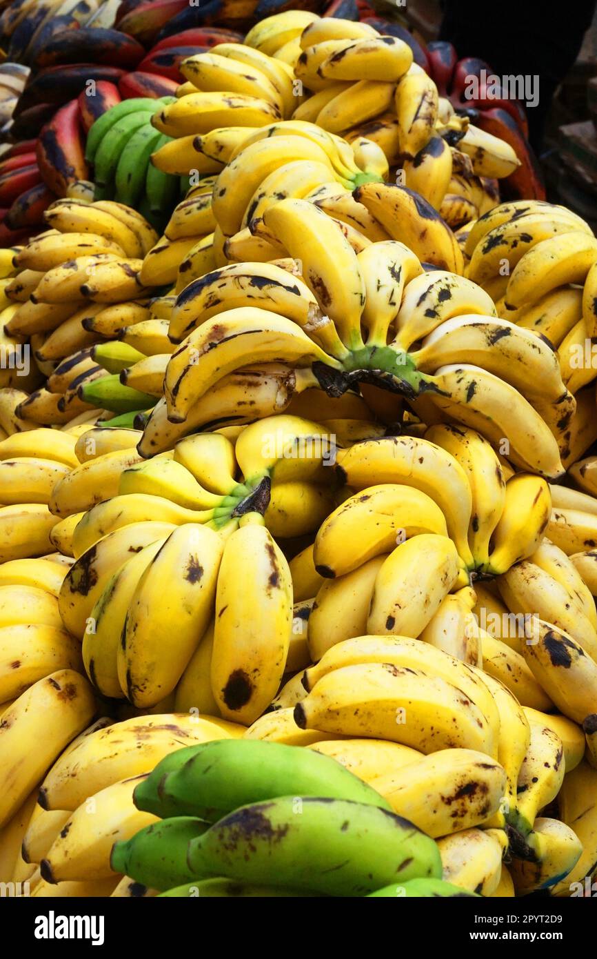banana fruits from africa as nice food background Stock Photo - Alamy