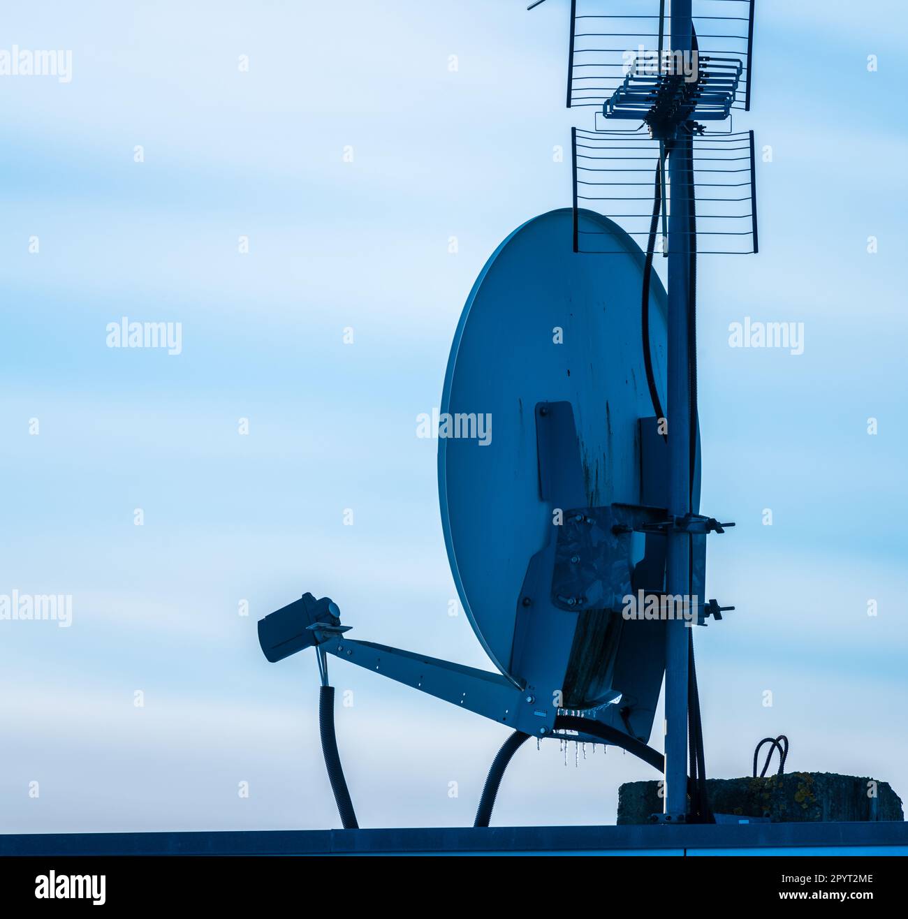 Gothenburg, Sweden - december 10 2022: Satelite dish antennae on the ...