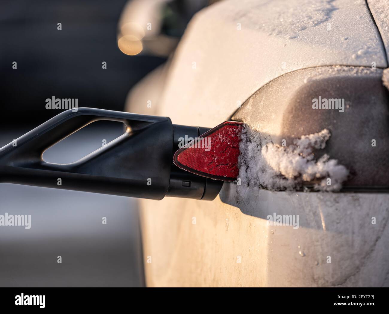 Gothenburg, Sweden - december 10 2022: Charging plug of a Tesla ...