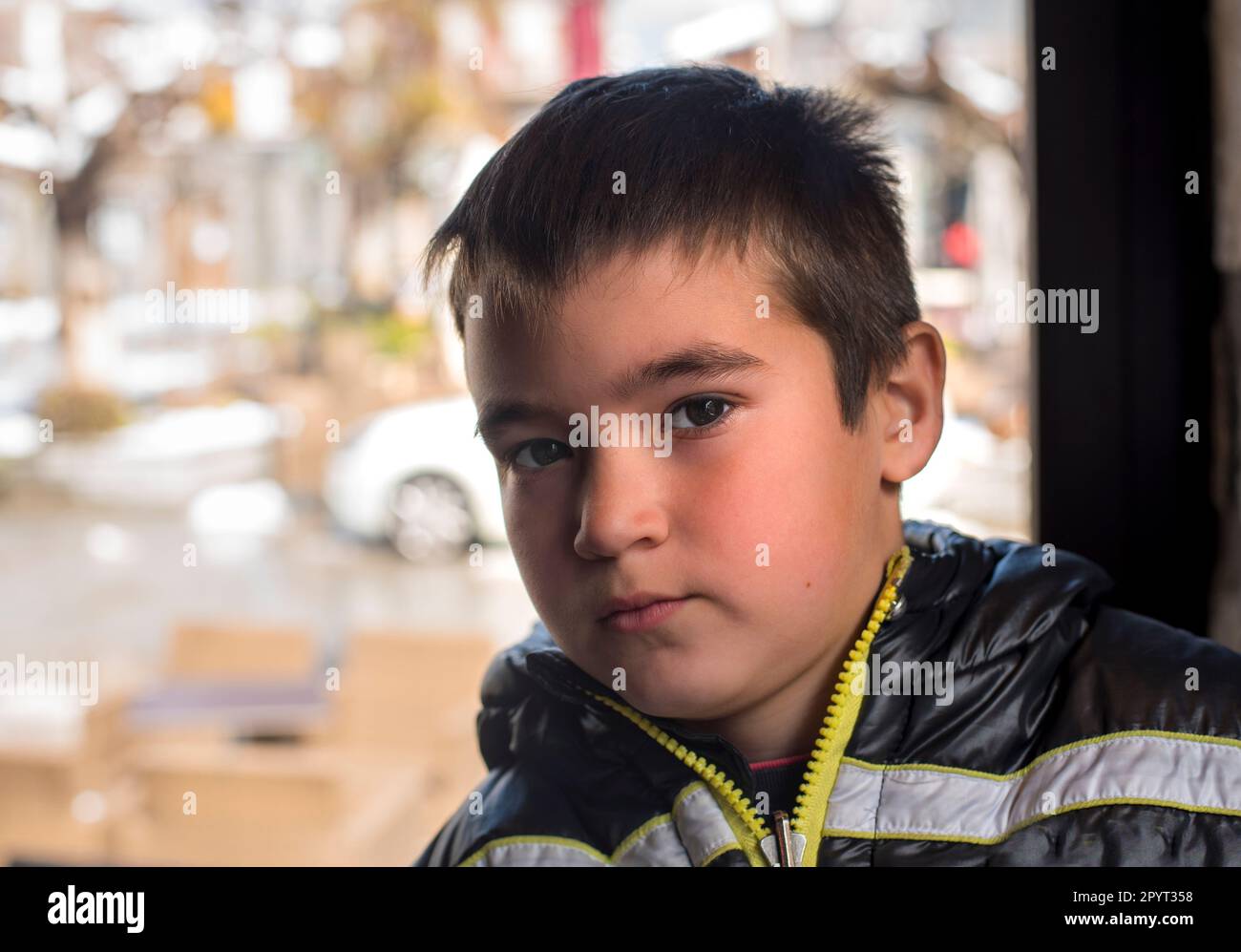 portrait of a boy at the window Stock Photo - Alamy