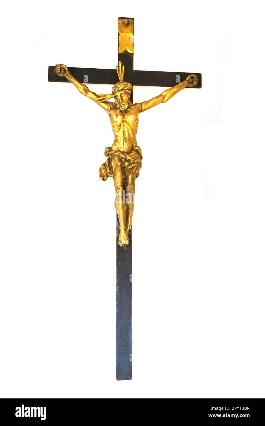 wooden crucifix isolated on the white background Stock Photo - Alamy