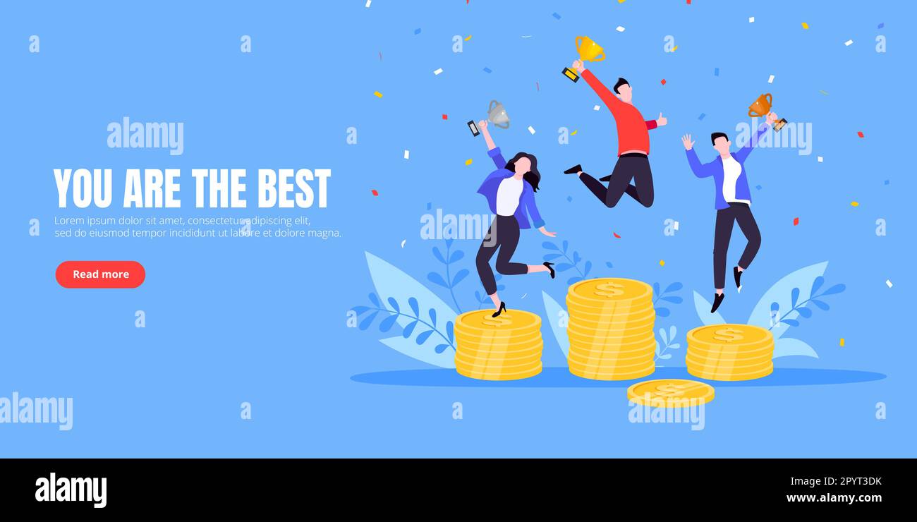 People standing on the money podium rank first three places, jumps in ...