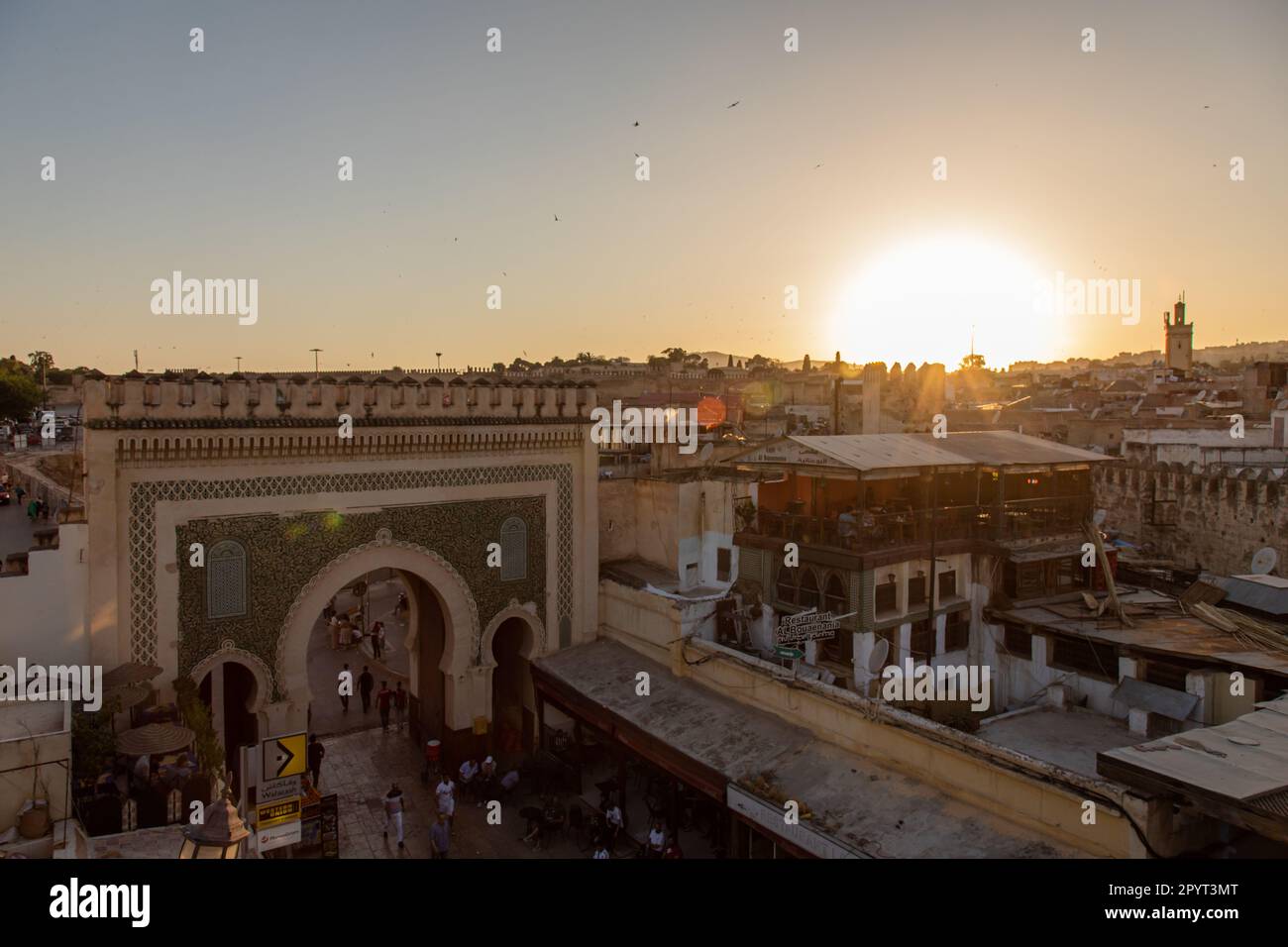 Fez, Morocco 2022: panoramic sunset view on Fes el-Bali, old medina ...