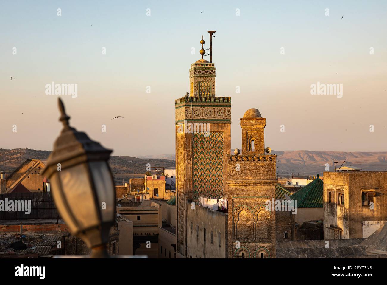 Fez, Morocco 2022: panoramic sunset view on Fes el-Bali, old medina ...