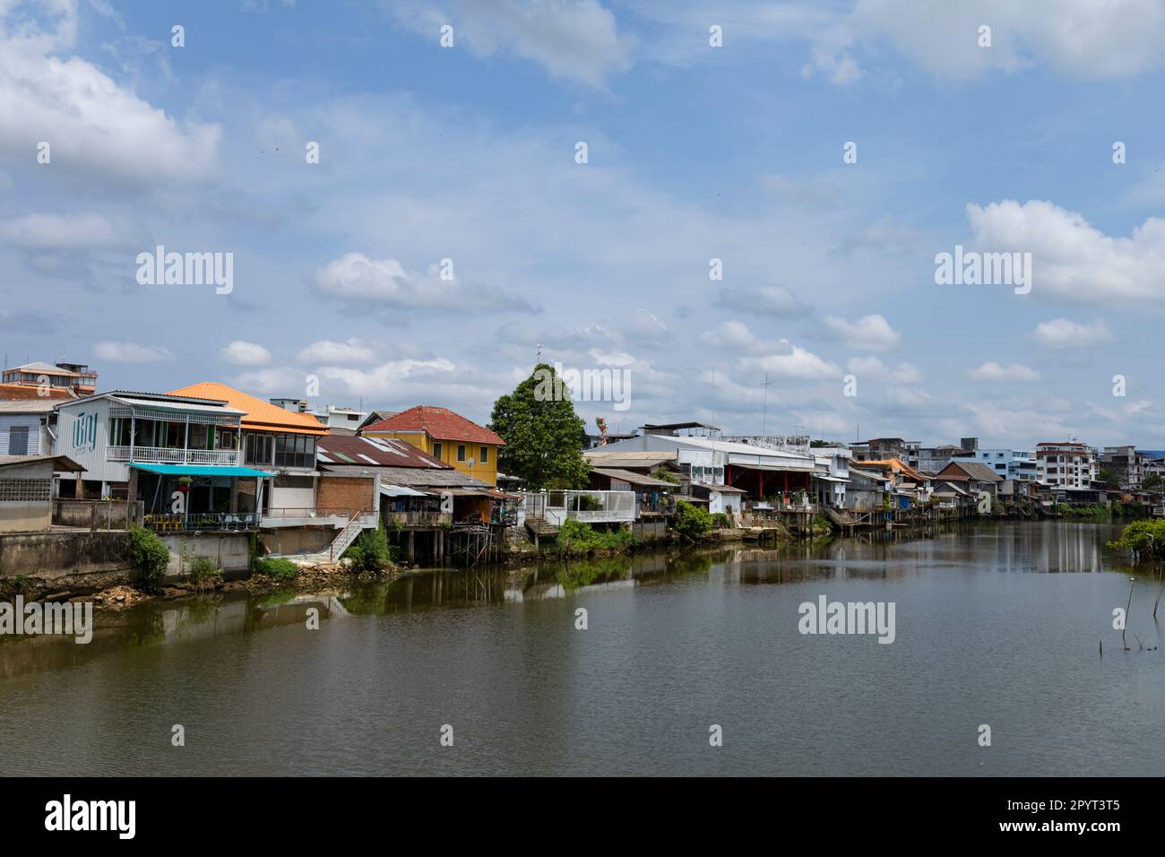 Village near river, Chanthaburi Old Town Waterfront ,Landmark with old ...